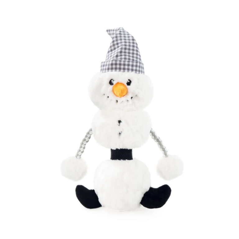 Snoop Snowman: Durable Plush Toy with Roped Arms & Squeaker