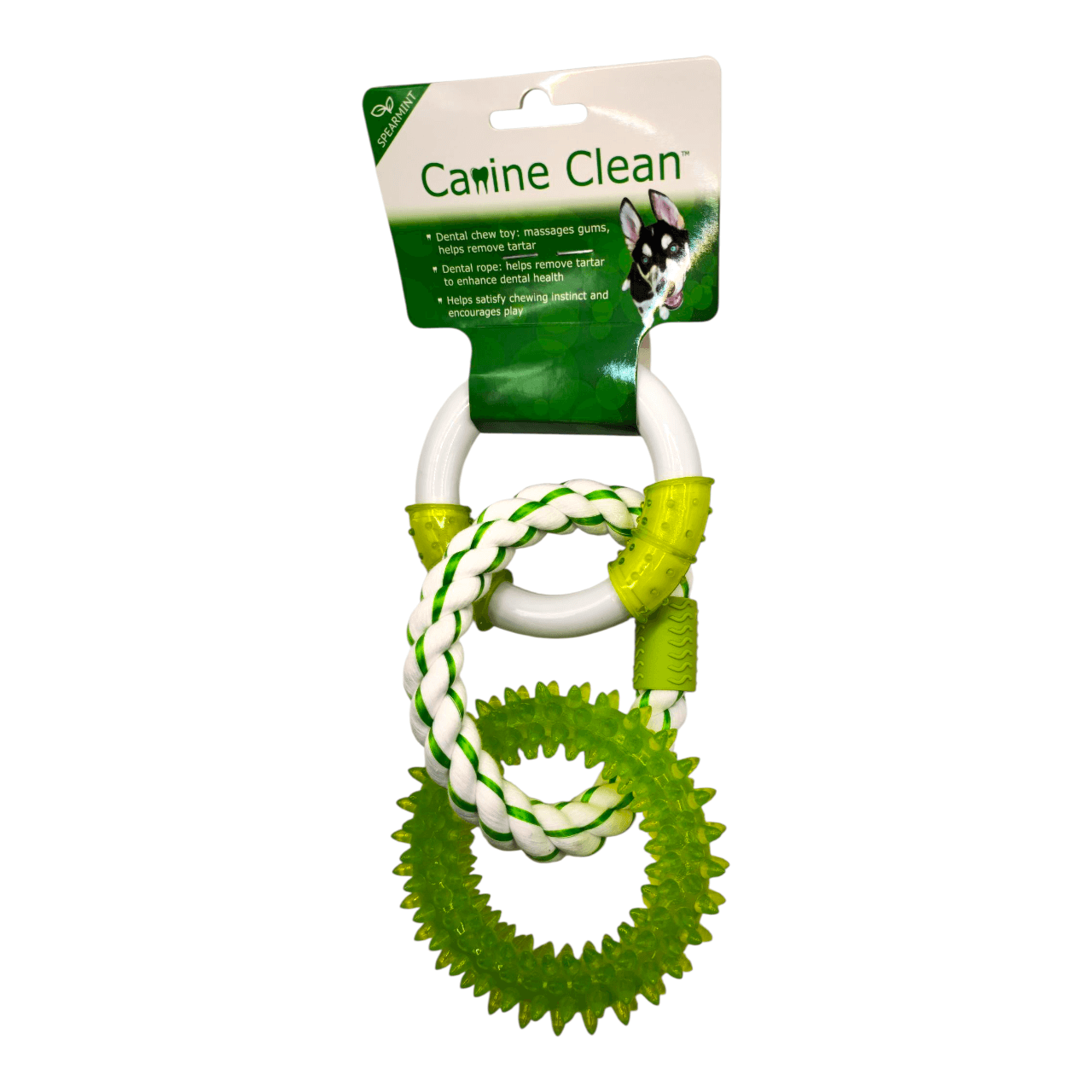 Triple Rings TPR Spike Rope: Dental Care & Play Toy